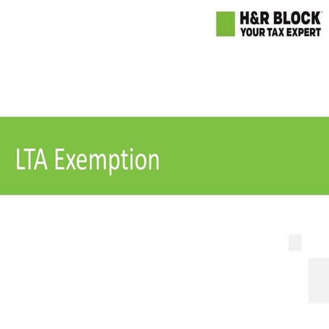 Tax Exemption for LTA (Leave Travel Allowance) | PPT