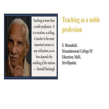 TEACHING AS A NOBLE PROFESSION | PPTX