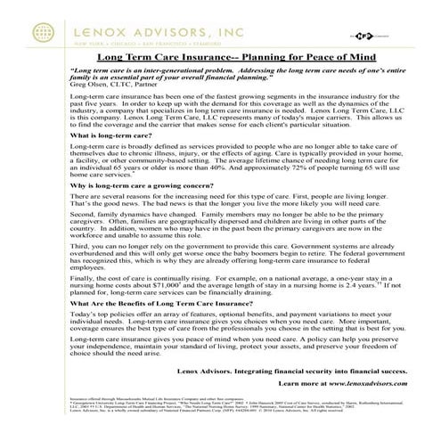 Long-Term Health Care Insurance | PPTX