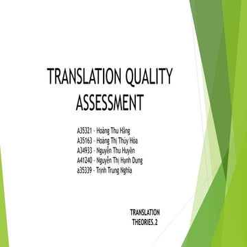 Translation quality assesment | PPTX