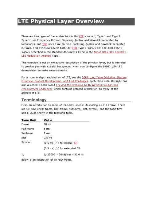 Throughput Calculation For Lte Tdd And Fdd Systems Ppt