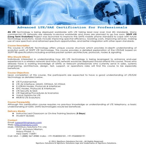 EPC Signalling & IMS Overview training by TelcoLearn | PDF