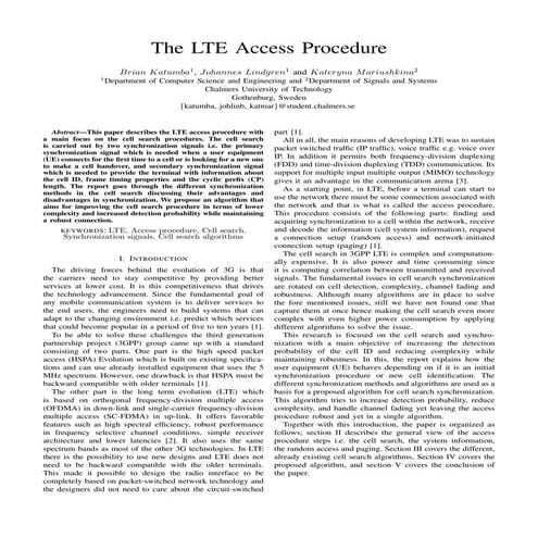 Lte access procedure | PDF