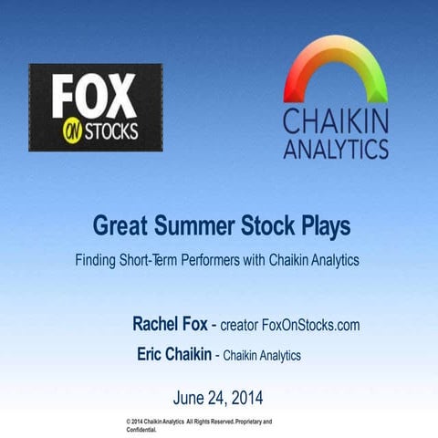 Rachel Fox: Short-Term Trading Tips and Strategies with Chaikin ...