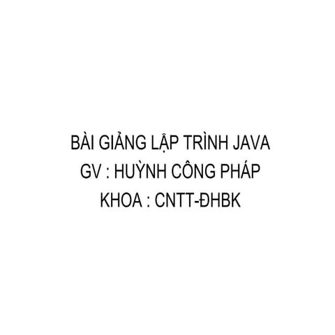 Java Tieng Viet | PPT