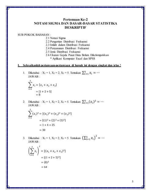 LTM Statistika Deskriptif Pertemuan 1 | PDF