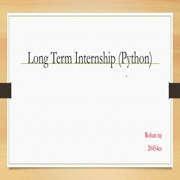The explanation done of a python project work done in a long termThe ...