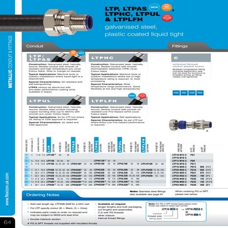 LTP Flexicon Flexible Conduits - Galvanised Steel, PVC Coated, Liquid ...