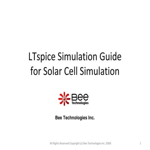 LTspice Simulation Guide for Solar Cell Simulation | PPT