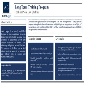Long Term Training Program | PDF | Legal Services Industry | Industries