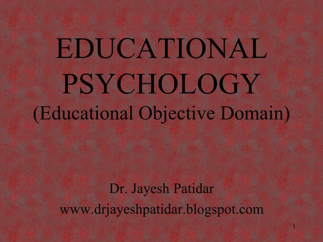 Taxonomy of Educational Objectives- The Psychomotor domain | PPTX