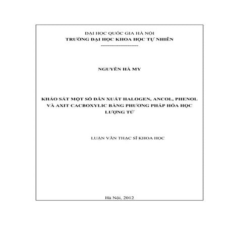 Khảo sát một số dẫn xuất halogen, ancol, phenol và axit cacboxylic | PDF