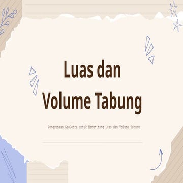 Luas dan Volume Tabung pada materi bangun ruang | PPTX