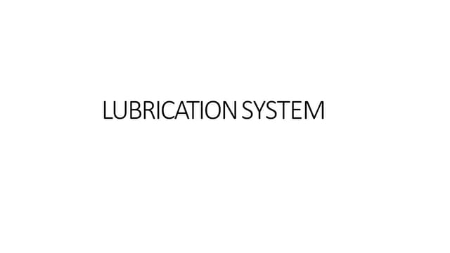Lubrication system for an automobile | PDF