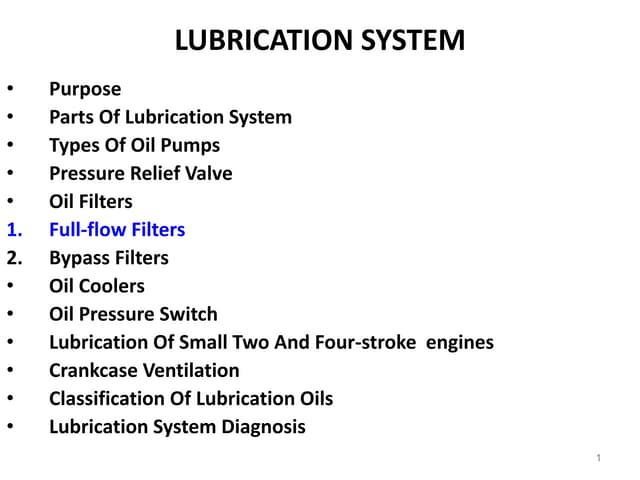 Lubrication system for an automobile | PDF