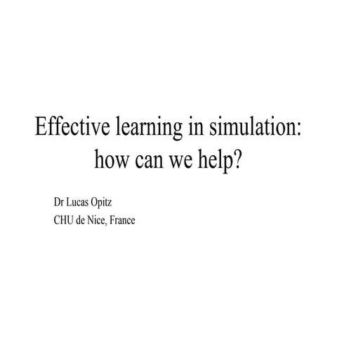 Effective learning in simulation: how can we help? | PPT