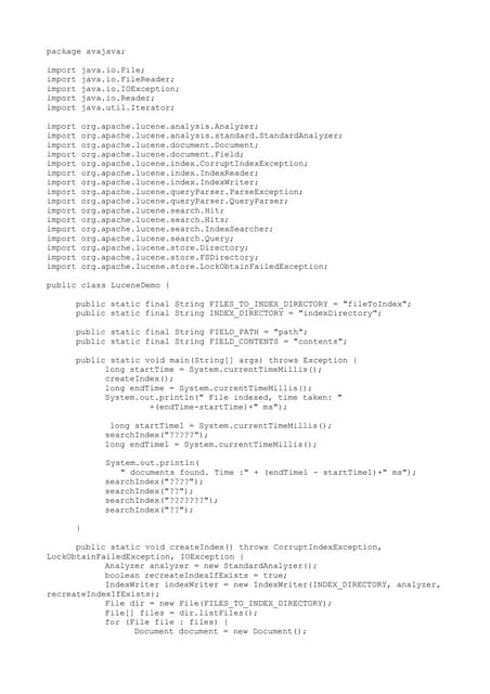 Lucene Application Pdf