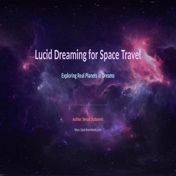 Lucid Dreaming for Space Travel: Exploring Real Planets in Dreams | PPTX