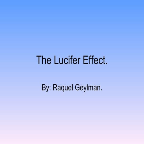 Lucifer Effect | PPT