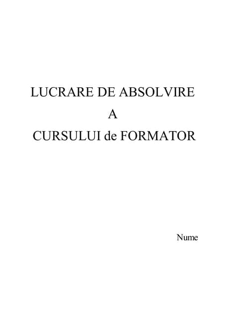 Brosura de prezentare curs Formator | PPT