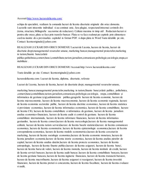 Lucrari de licenta originale! | PDF