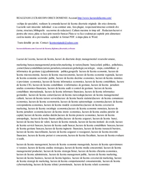 Lucrare de disertatie la comanda pret | DOCX