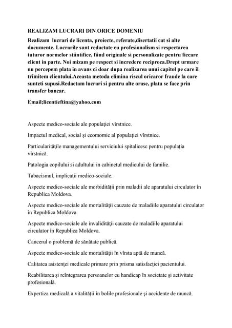 Lucrari de licenta si disertatie la comanda | PDF