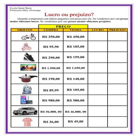 Av. diag. 1 (mat. 3º ano) (blog do prof. warles) | PDF