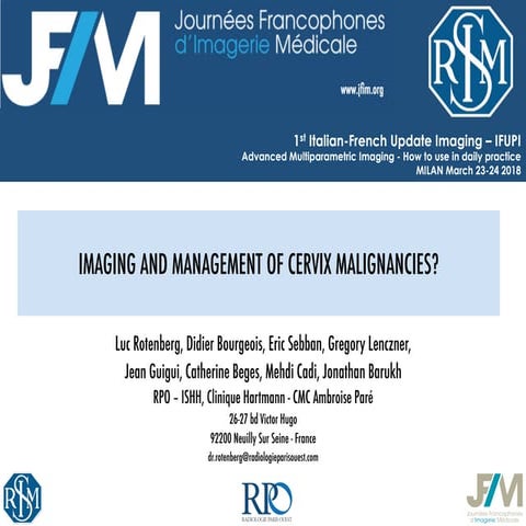 Luc Rotenberg mri and management of cervix malignancies jfim ifupi ...