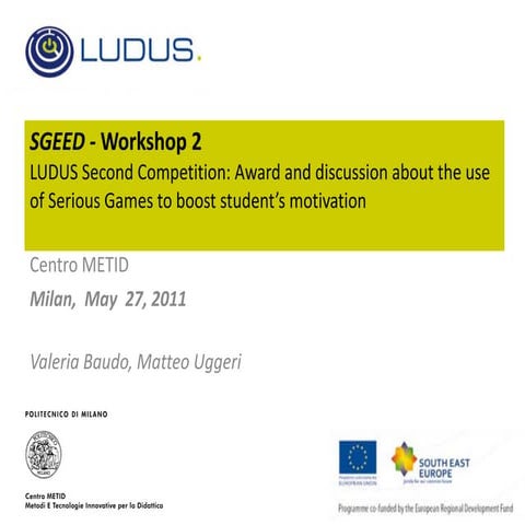 Workshop of LUDUS conference | PPT