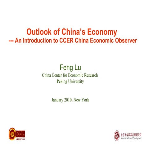 Lu Feng Chinas Outlook And Ccer Ceo | PPT | Financial Industry | Industries