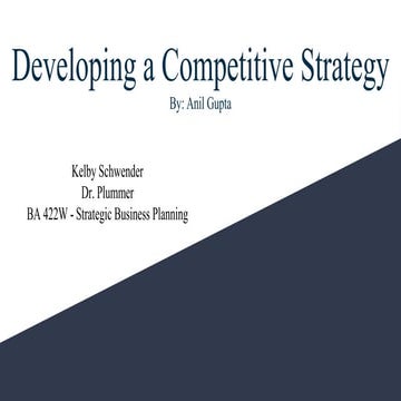 Developing A Competitive Strategy- BA 422W | PPT