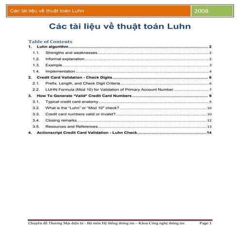 Luhn algorithm | PDF