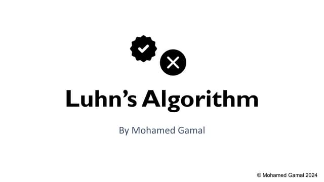 Luhn's algorithm to validate Egyptian ID numbers | PPT Luhn's algorithm to validate Egyptian ID numbers | PPT