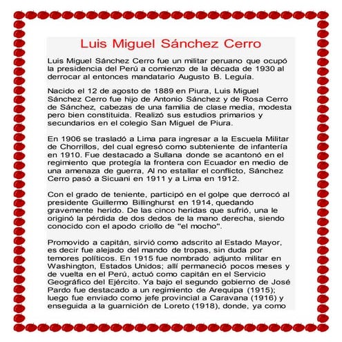 Biografia Luis miguel sánchez cerro | DOCX