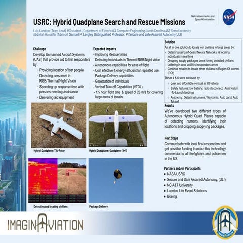 NASA USRC Hybrid Quadplane Search and Rescue Missions | PDF