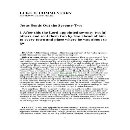 Luke 10 commentary | PDF