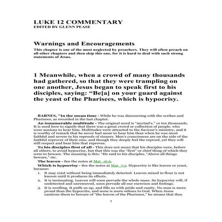 Luke 12 commentary | PDF