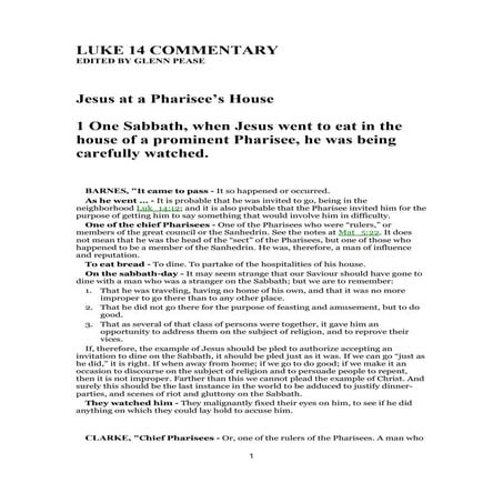 Luke 14 commentary | PDF