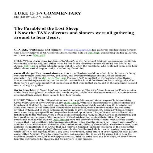 Luke 15 1 7 commentary | PDF