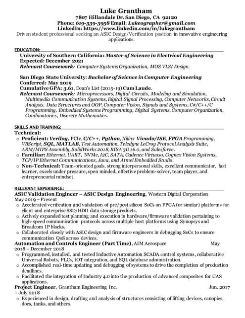 Resume 2020 | PDF