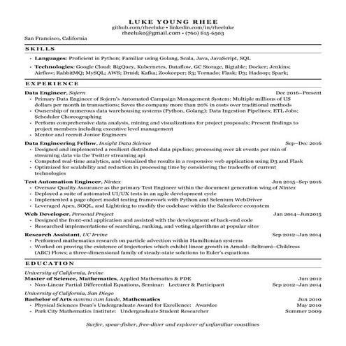 Luke Young Rhee Resume | PDF