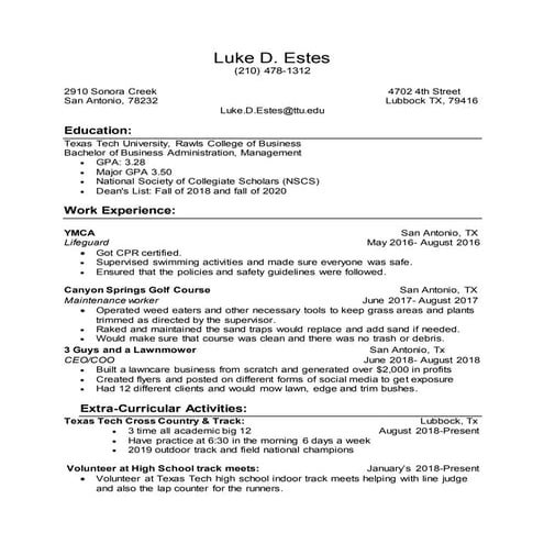Lukes job resume | PDF