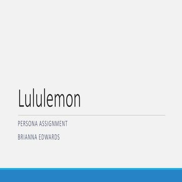 Lululemon Persona Development | PPTX