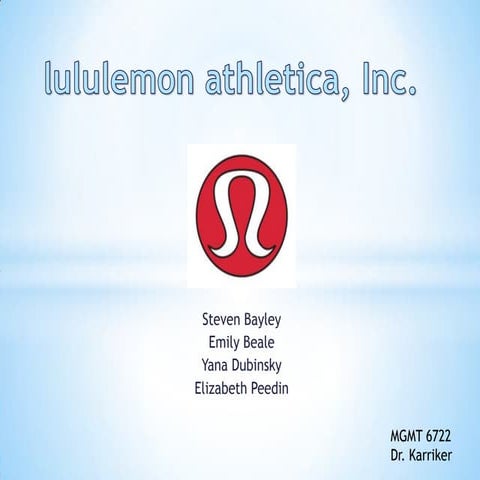 Lululemon Athletica Case 2 | PPTX