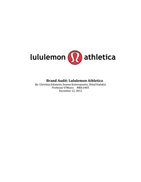 Lululemon Branding Strategy | PPT