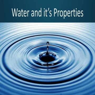 The Properties of Water | PPT