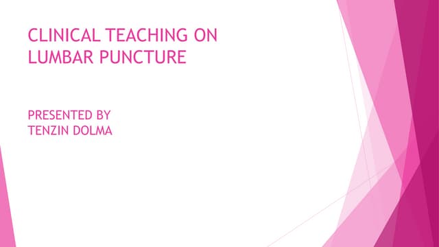 Lumbar puncture and bone marrow aspiration | PPTX