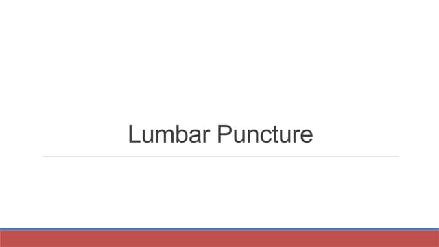 Lumbar puncture and bone marrow aspiration | PPTX