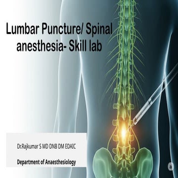 Lumbar Puncture and Neuraxial anesthesia | PPTX